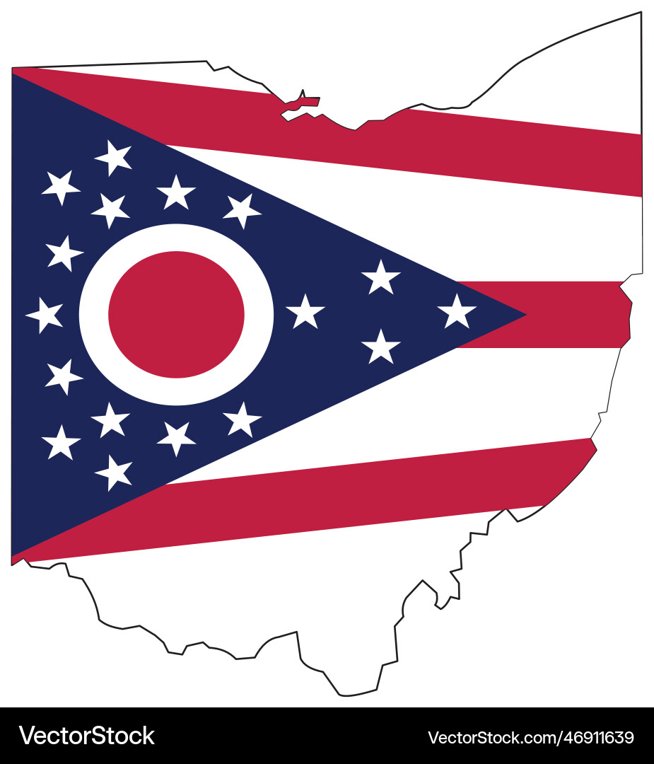 Map of ohio state usa Royalty Free Vector Image