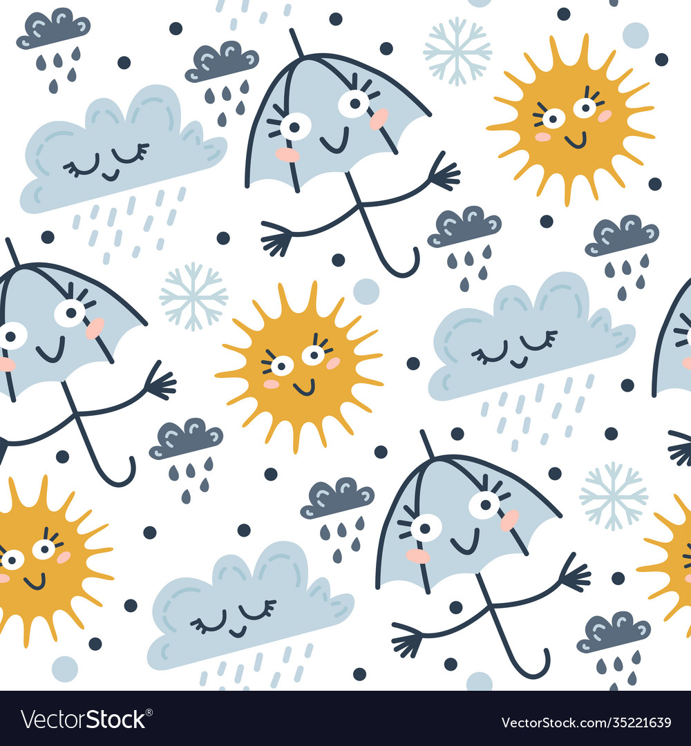 Seamless weather pattern Royalty Free Vector Image