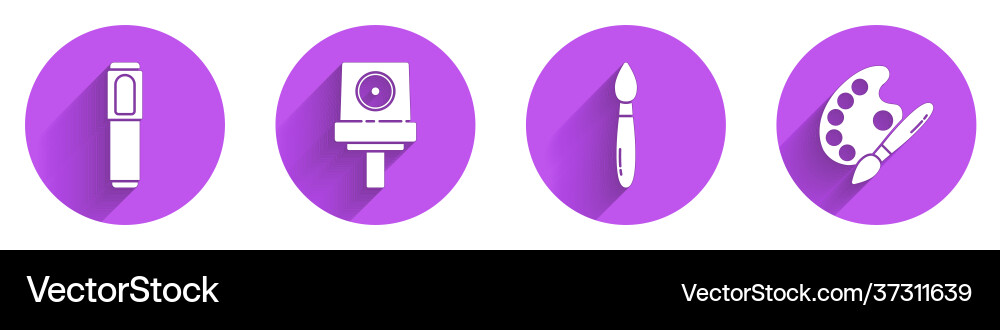 Set marker pen spray can nozzle cap paint brush Vector Image