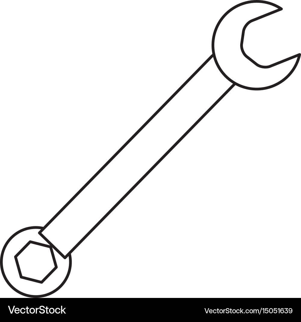 Wrench tool isolated Royalty Free Vector Image