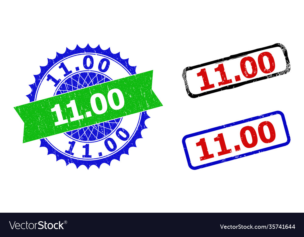 1100 rosette and rectangle bicolor seals Vector Image
