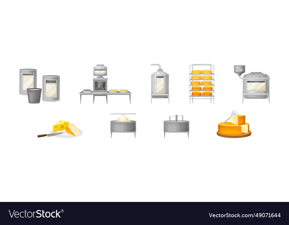 Factory cheese production line technology service Vector Image Factory cheese production line technology service Vector Image