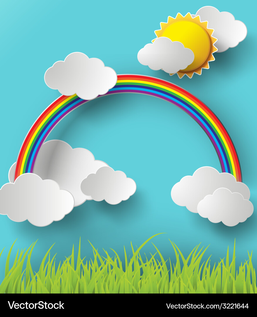 Rainbow on sky Royalty Free Vector Image - VectorStock