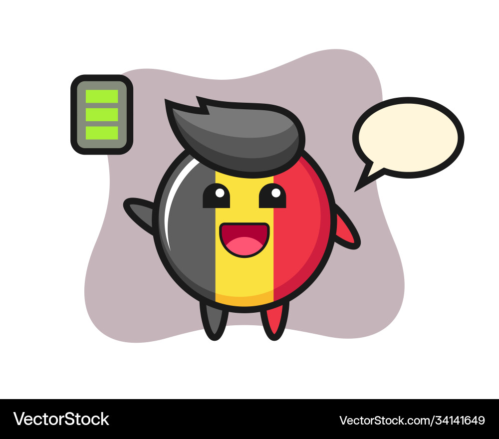 Belgium flag badge mascot character Royalty Free Vector