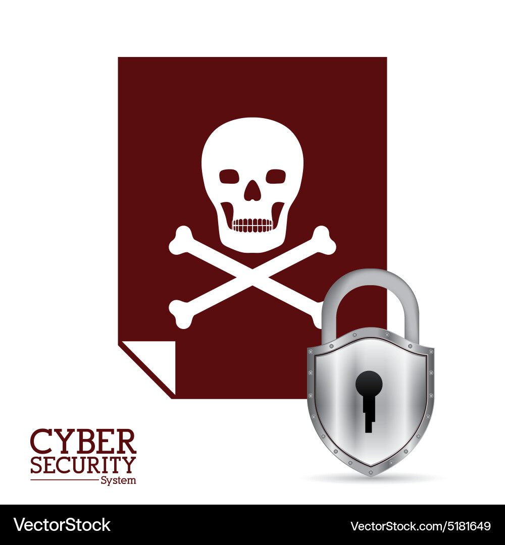 Cyber security digital design Royalty Free Vector Image