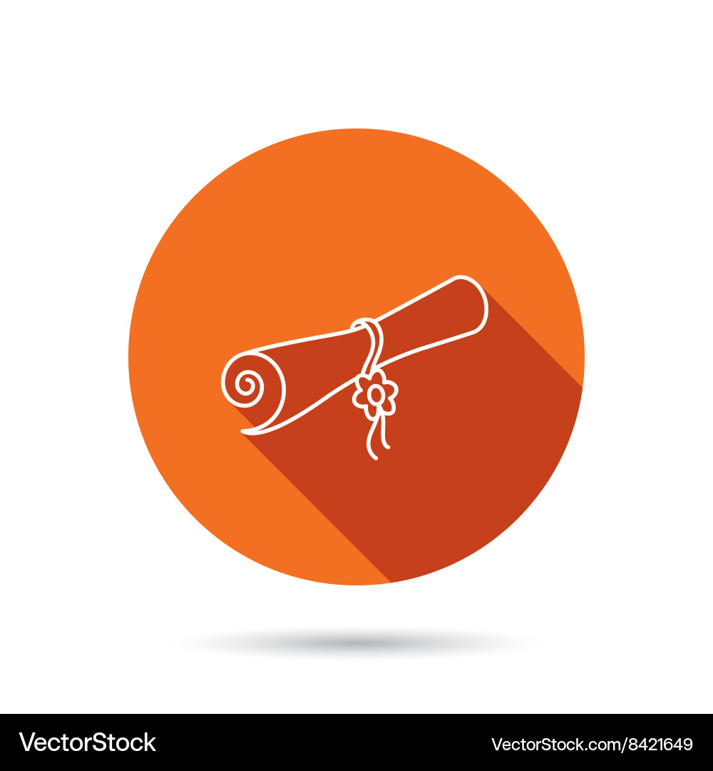 Diploma icon graduation document sign Royalty Free Vector