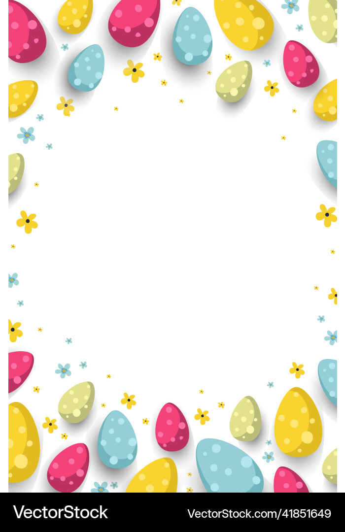 Easter eggs template design for banner Royalty Free Vector