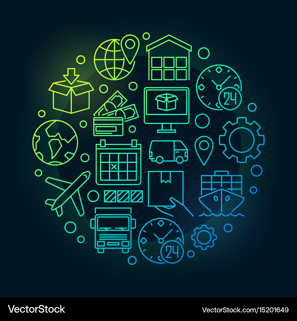 Global logistics colorful Royalty Free Vector Image