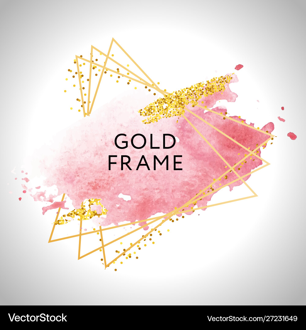 Gold frame paint hand painted brush stroke Vector Image