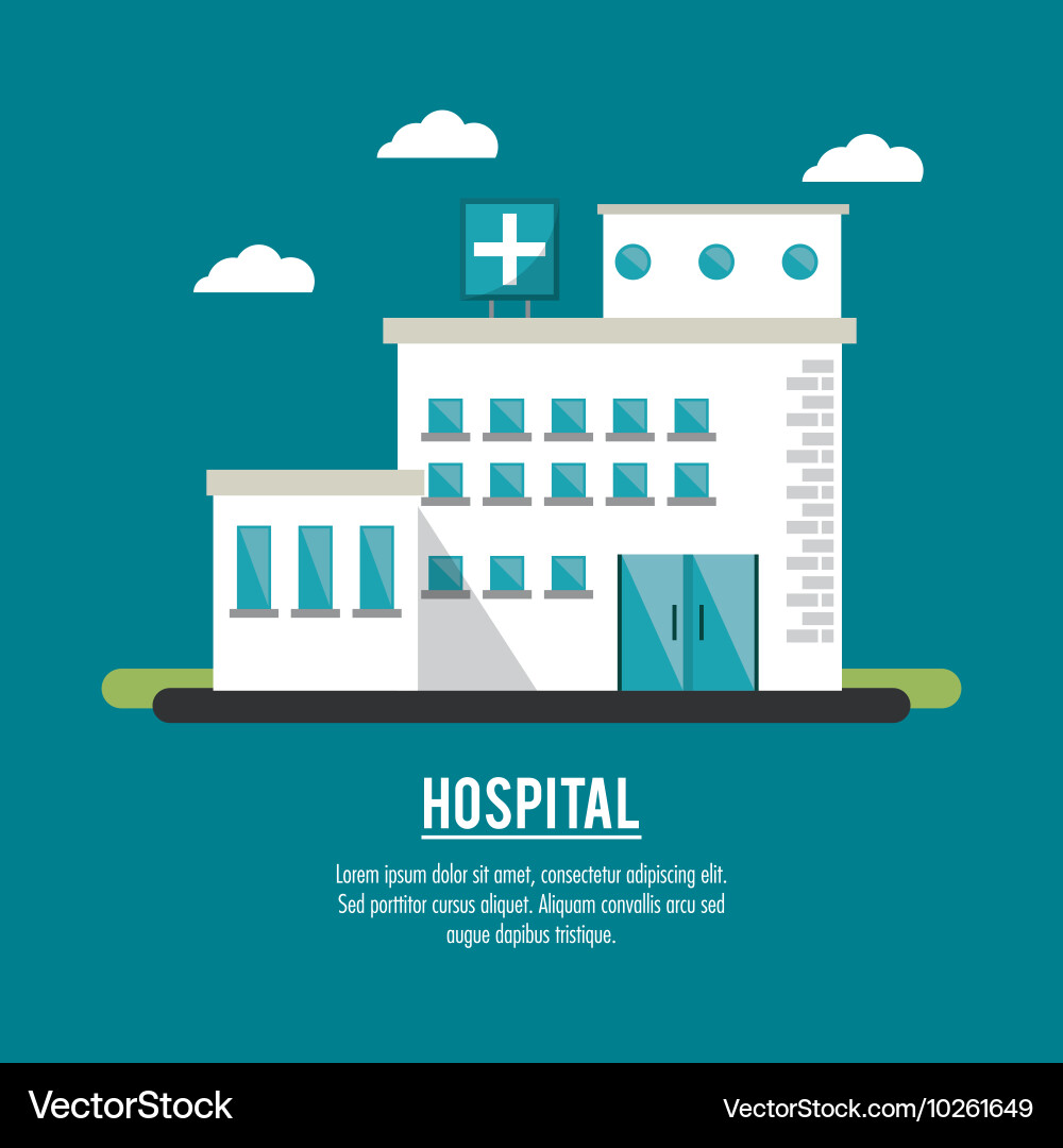 Hospital building clinic design Royalty Free Vector Image