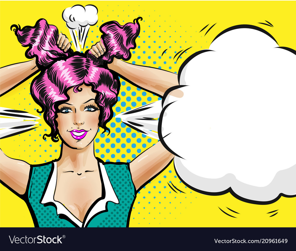 Portrait joyful smiling girl holding two Vector Image Portrait joyful smiling girl holding two Vector Image
