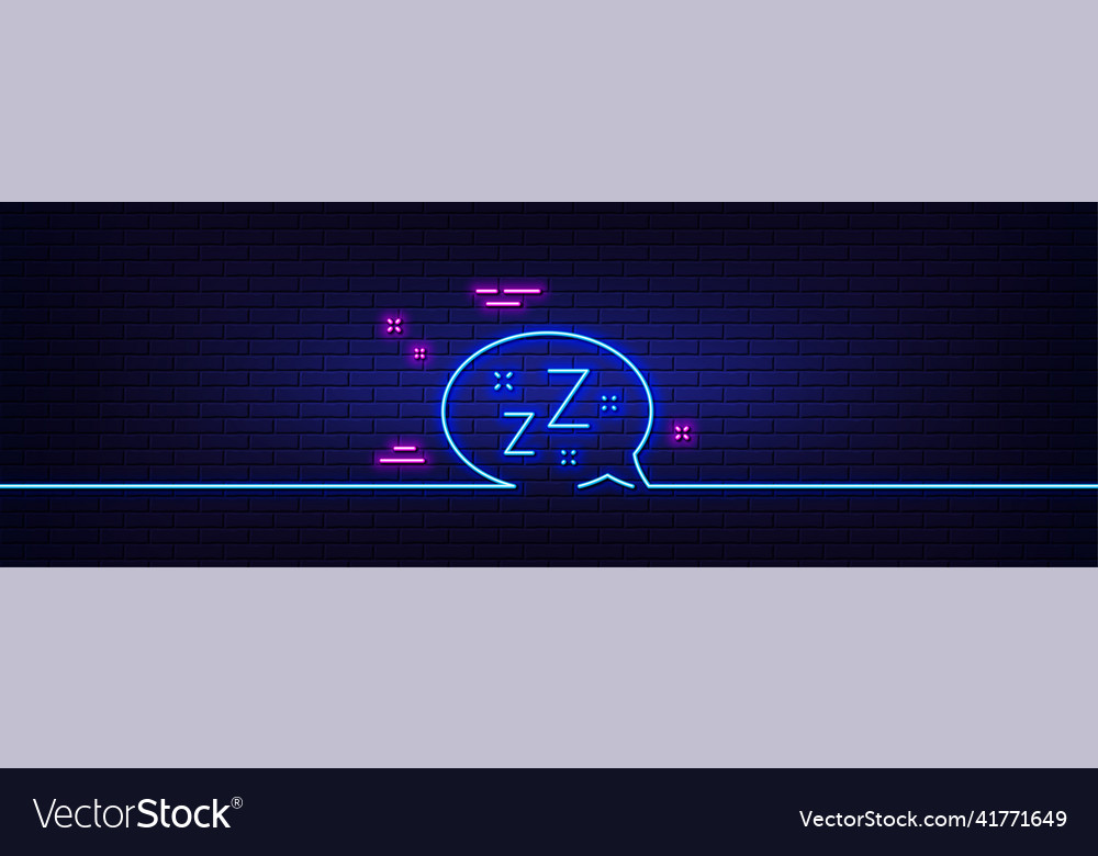 Sleep Line Icon Zzz Speech Bubble Sign Chat Vector Image