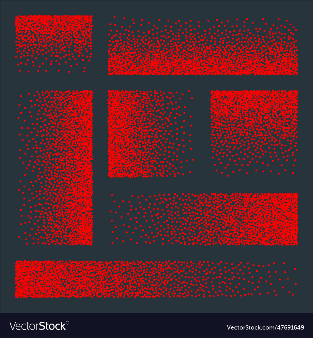 Stipple pattern red dotted rectangular design Vector Image