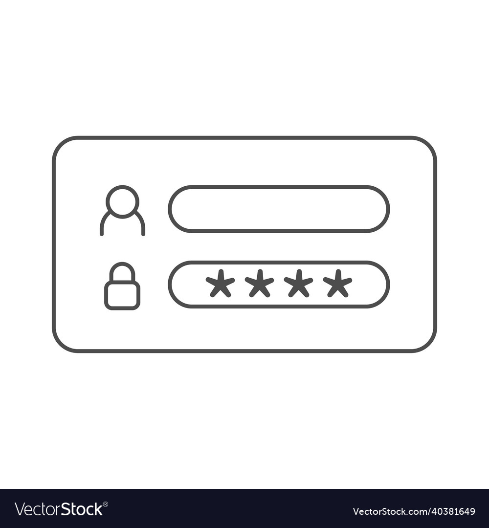Window icon for logging in to the system website Vector Image