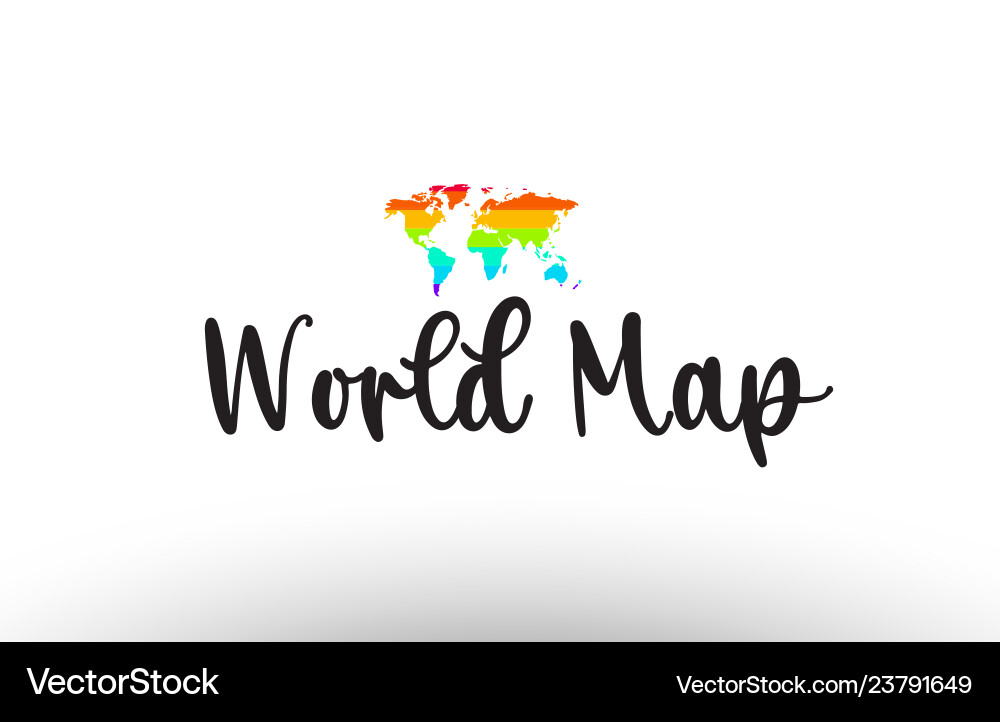 World map country big text with flag inside map Vector Image