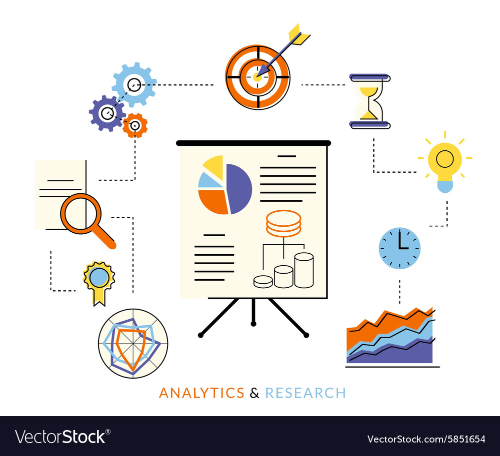 Analytics process Royalty Free Vector Image - VectorStock