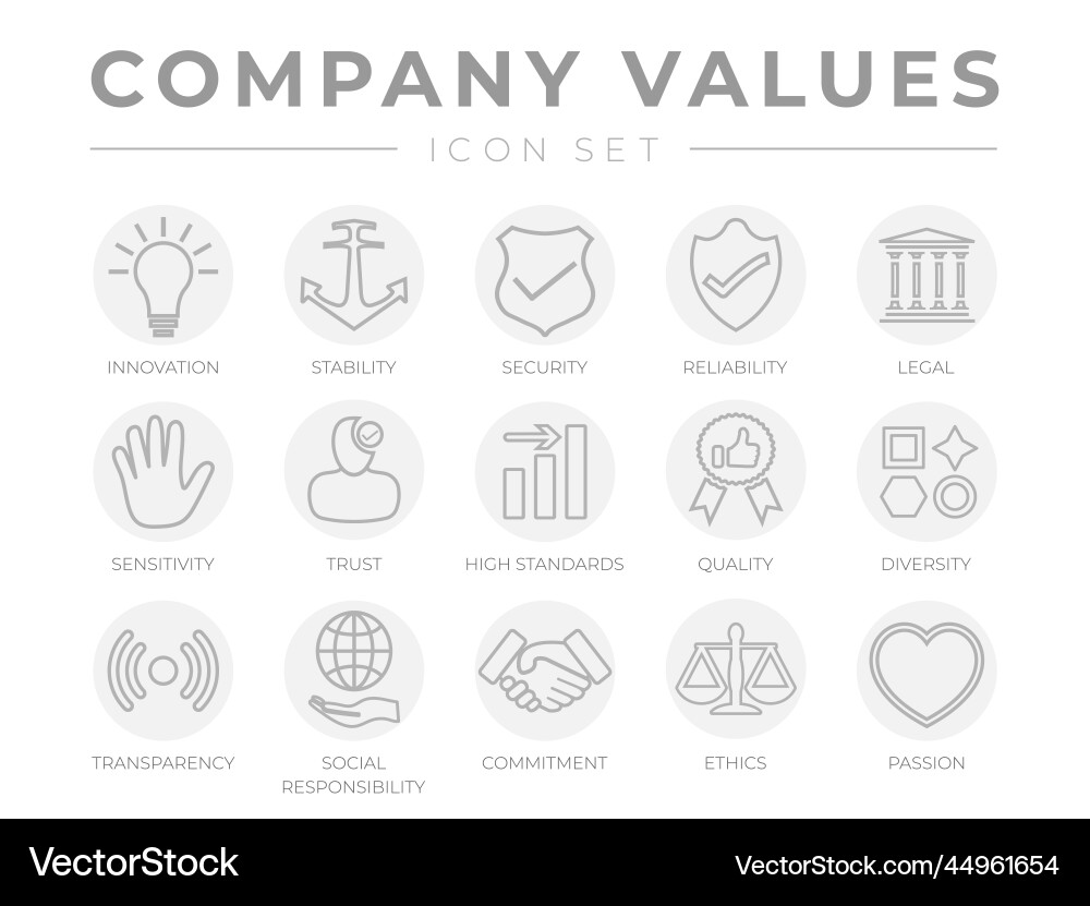 Business company core values outline light gray Vector Image