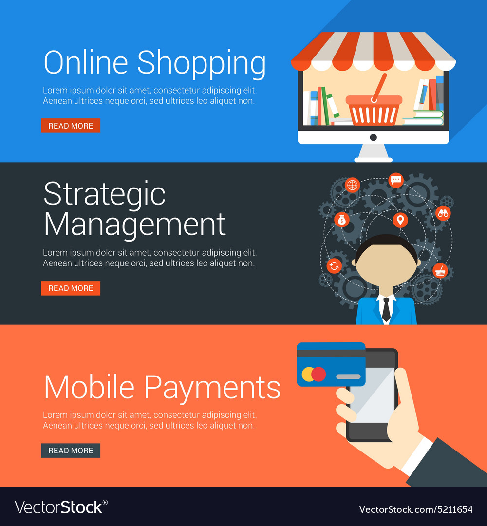 Flat design concept set of for web banners online Vector Image