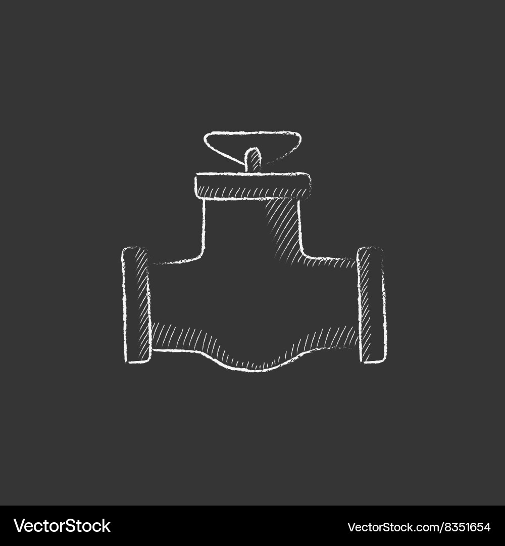 Gas pipe valve Drawn in chalk icon Royalty Free Vector Image