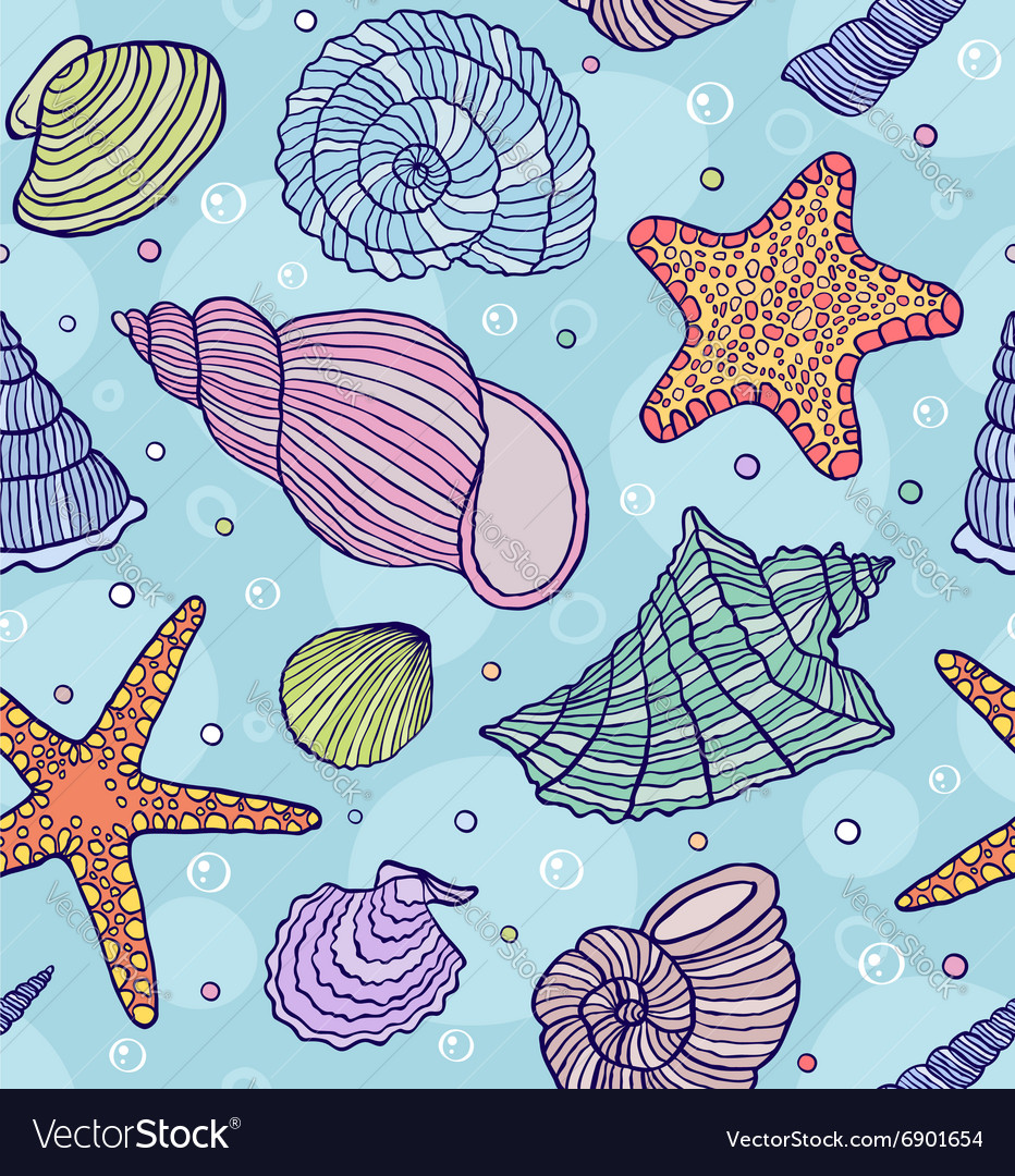 Ocean shells Royalty Free Vector Image - VectorStock