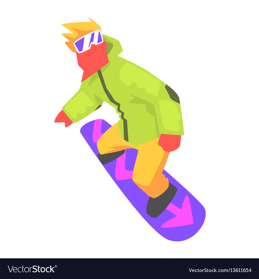 Snowboarder snowboarding part teenagers Royalty Free Vector