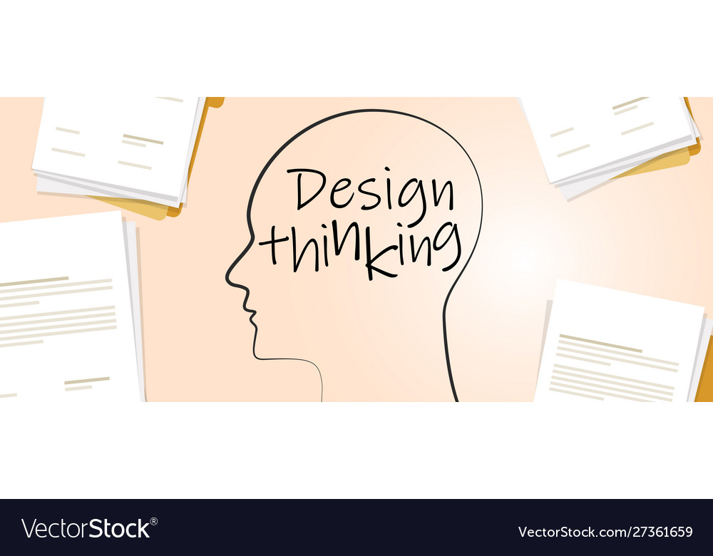 Design thinking concept solving problem through Vector Image