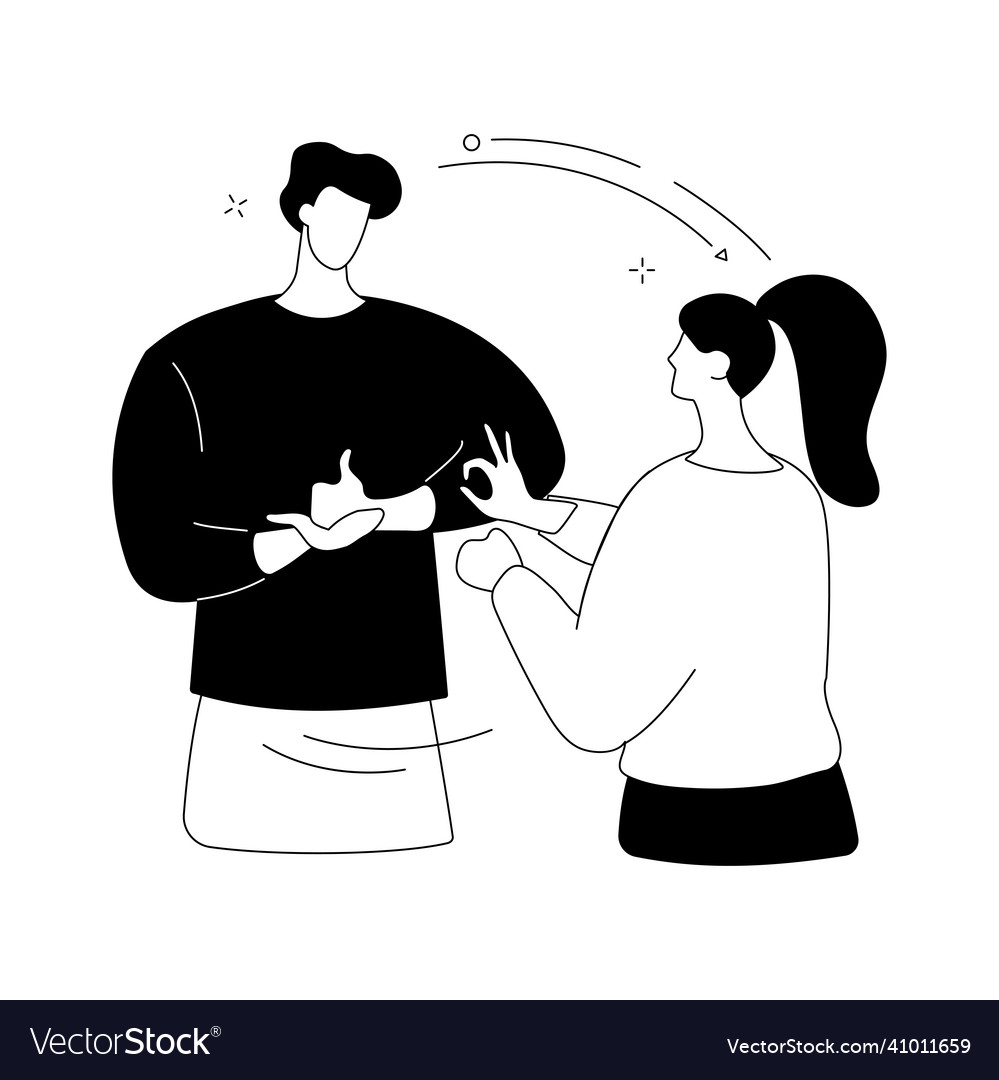 Sign language conversation abstract concept Vector Image Sign language conversation abstract concept Vector Image