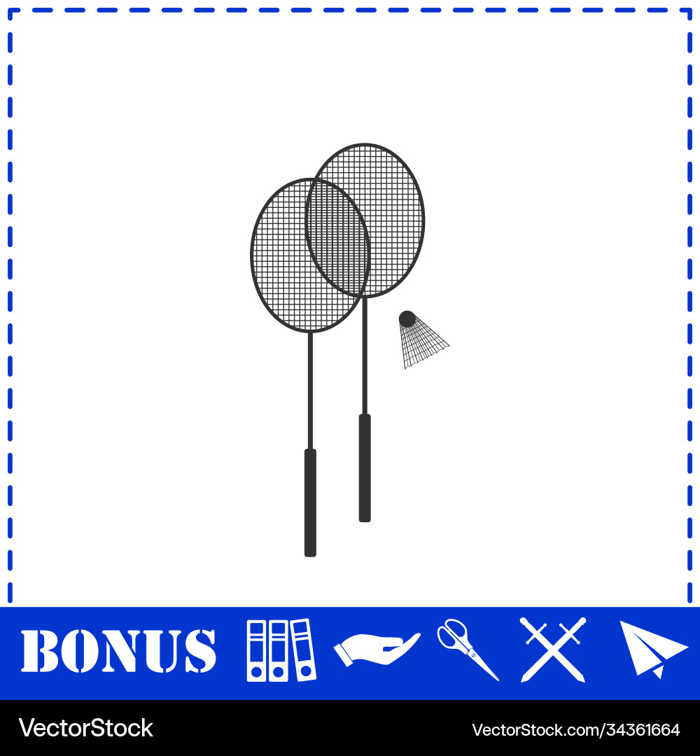 Badminton icon flat Royalty Free Vector Image - VectorStock