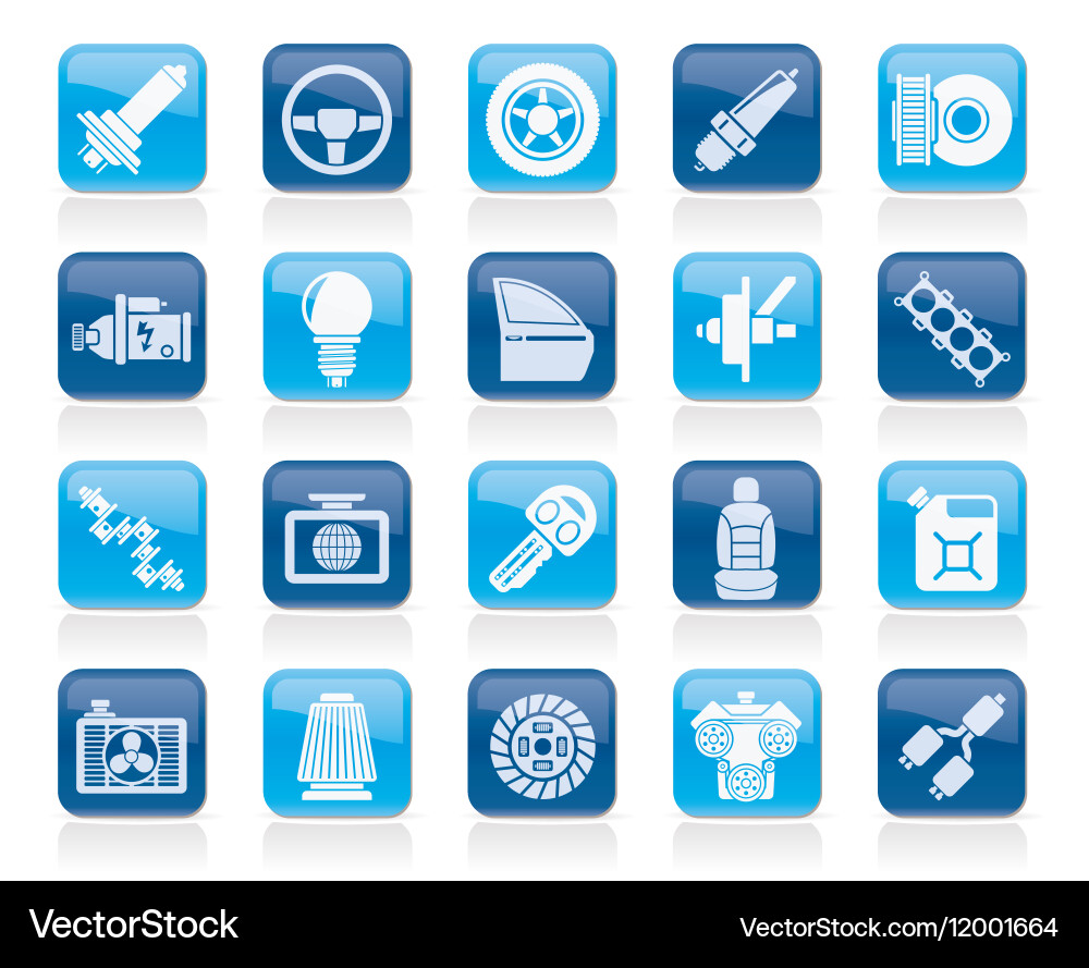 Car part and services icons 1 Royalty Free Vector Image