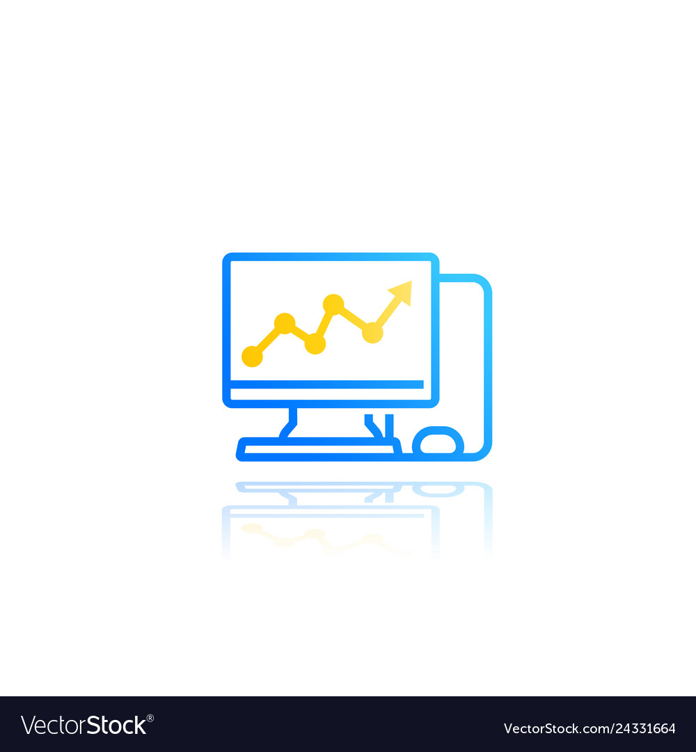 Computer analysis statistics icon Royalty Free Vector Image