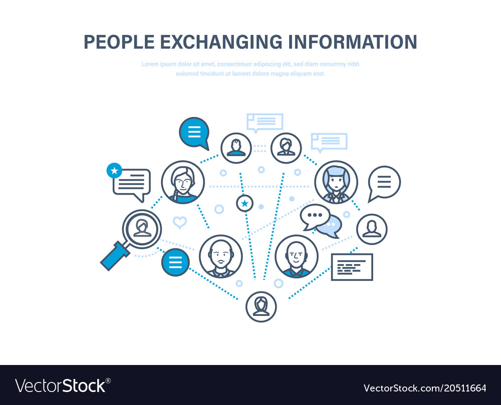 People exchanging information communications Vector Image People exchanging information communications Vector Image
