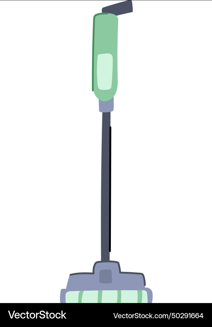 Robot electric mop cartoon Royalty Free Vector Image
