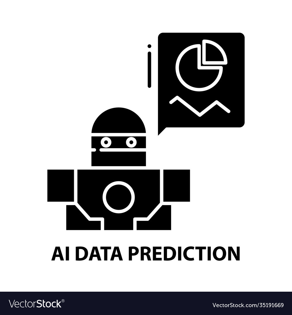 Ai data prediction icon black sign Royalty Free Vector Image Ai data prediction icon black sign Royalty Free Vector Image