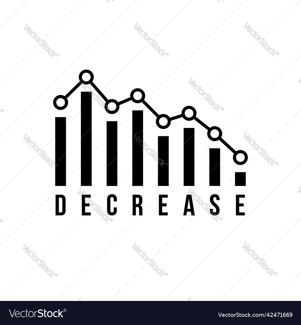 Black decrease icon like market falls Royalty Free Vector