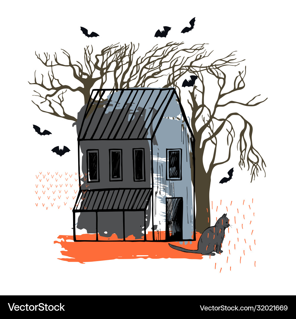 Hand drawn halloween sketch Royalty Free Vector Image