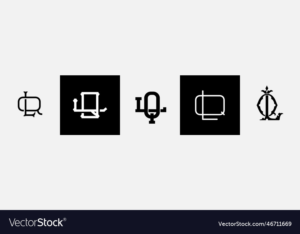 Initial letters ql monogram logo design bundle Vector Image Initial letters ql monogram logo design bundle Vector Image