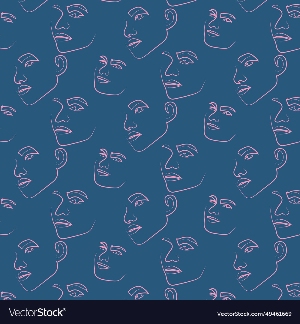 Pink face pattern Royalty Free Vector Image - VectorStock