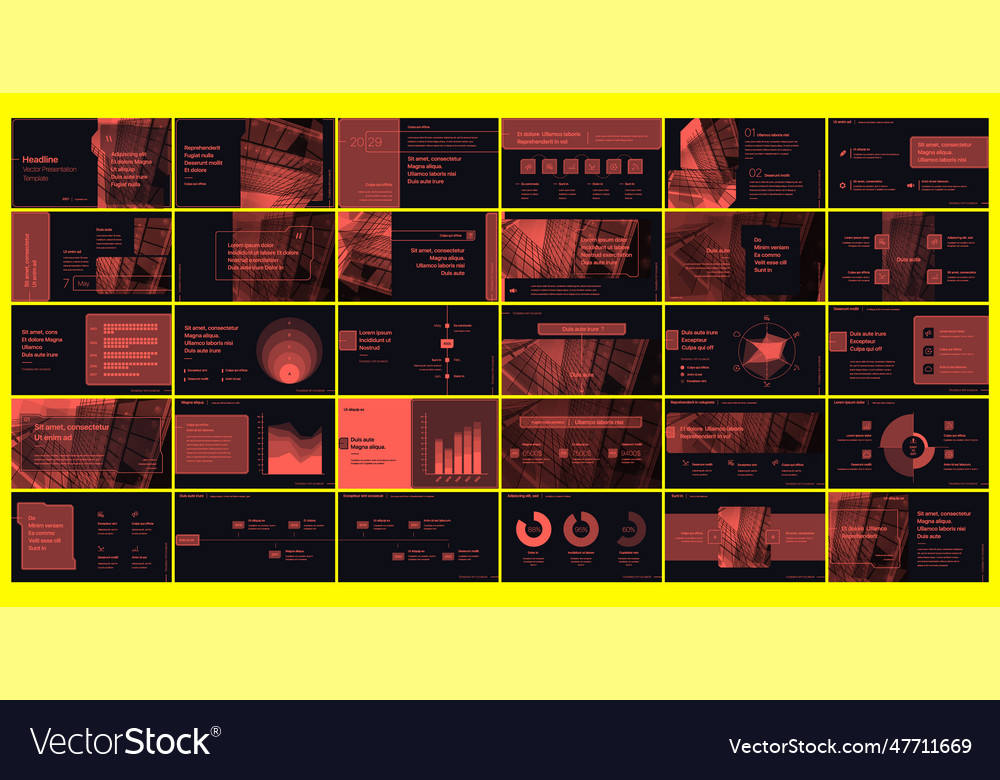 Presentation templates red elements Royalty Free Vector