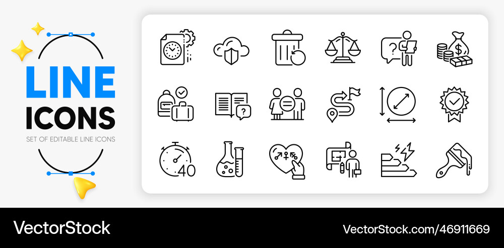 Timer instruction manual and chemistry lab line Vector Image