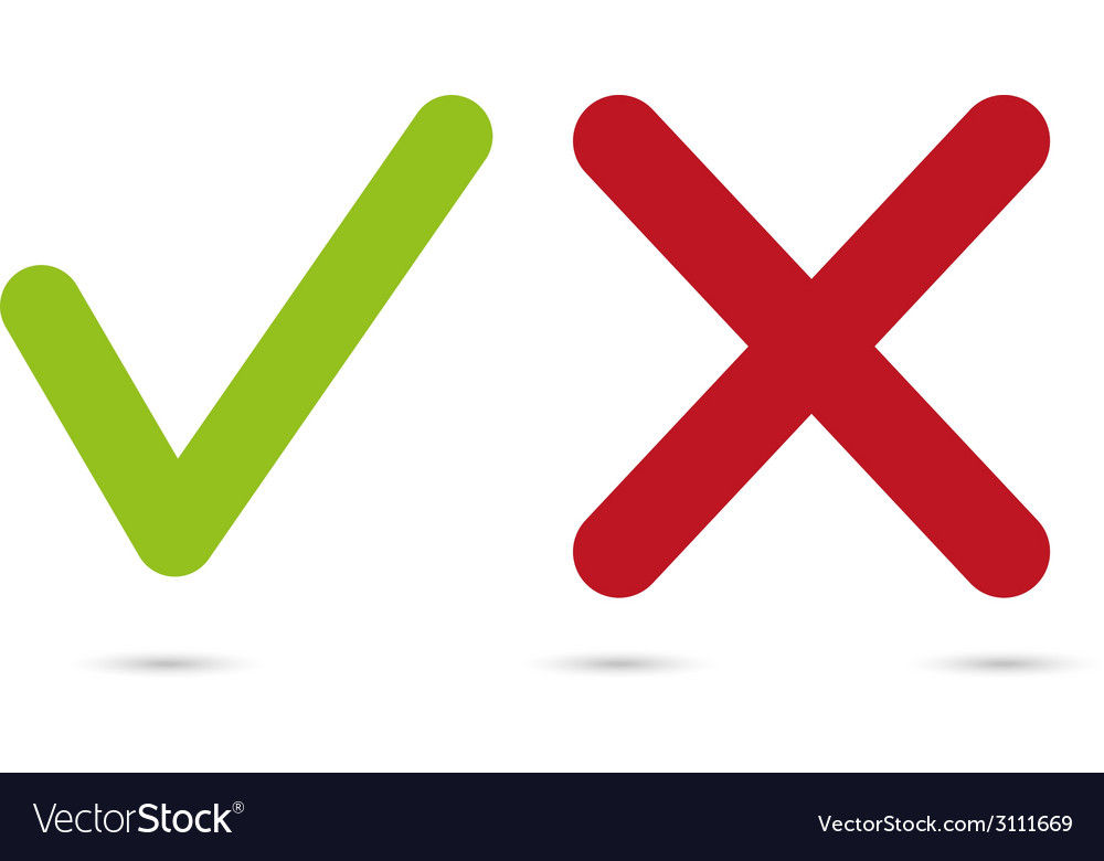 Yes Or No Symbols Royalty Free Vector Image VectorStock
