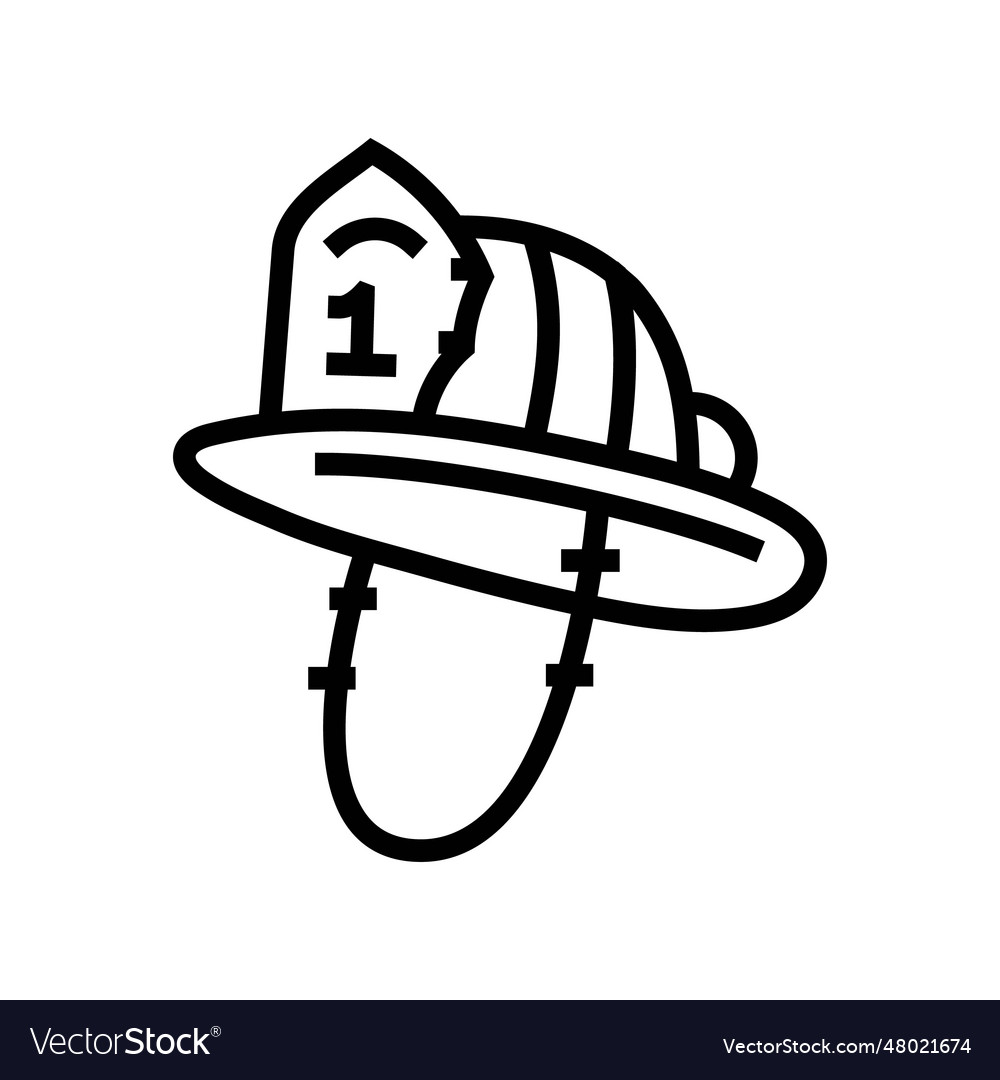 Firefighter hat cap line icon Royalty Free Vector Image