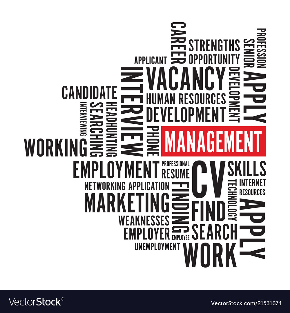 Management text background Royalty Free Vector Image