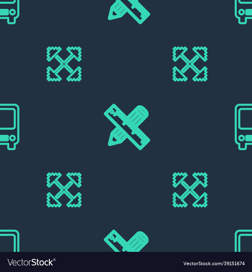 Set line crossed ruler and pencil pixel arrows Vector Image Set line crossed ruler and pencil pixel arrows Vector Image