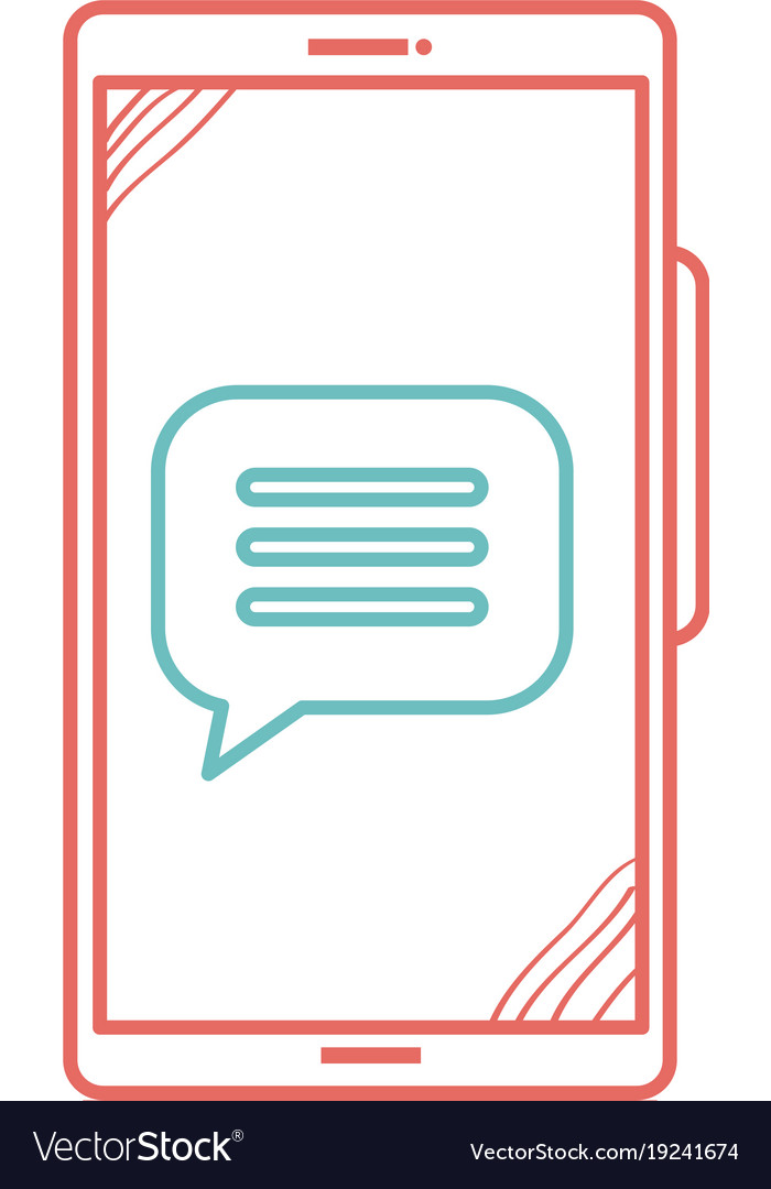 Smartphone device with speech bubbles Royalty Free Vector