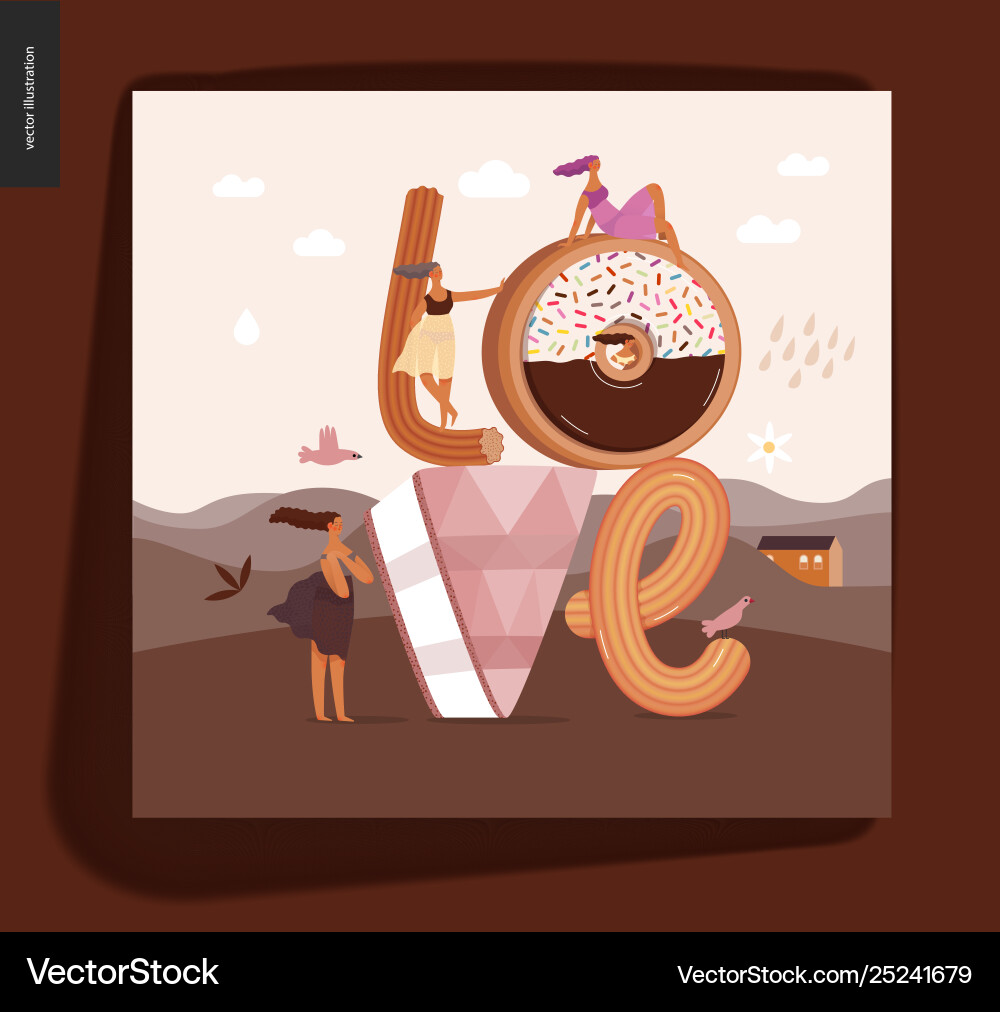Dessert temptation font Royalty Free Vector Image