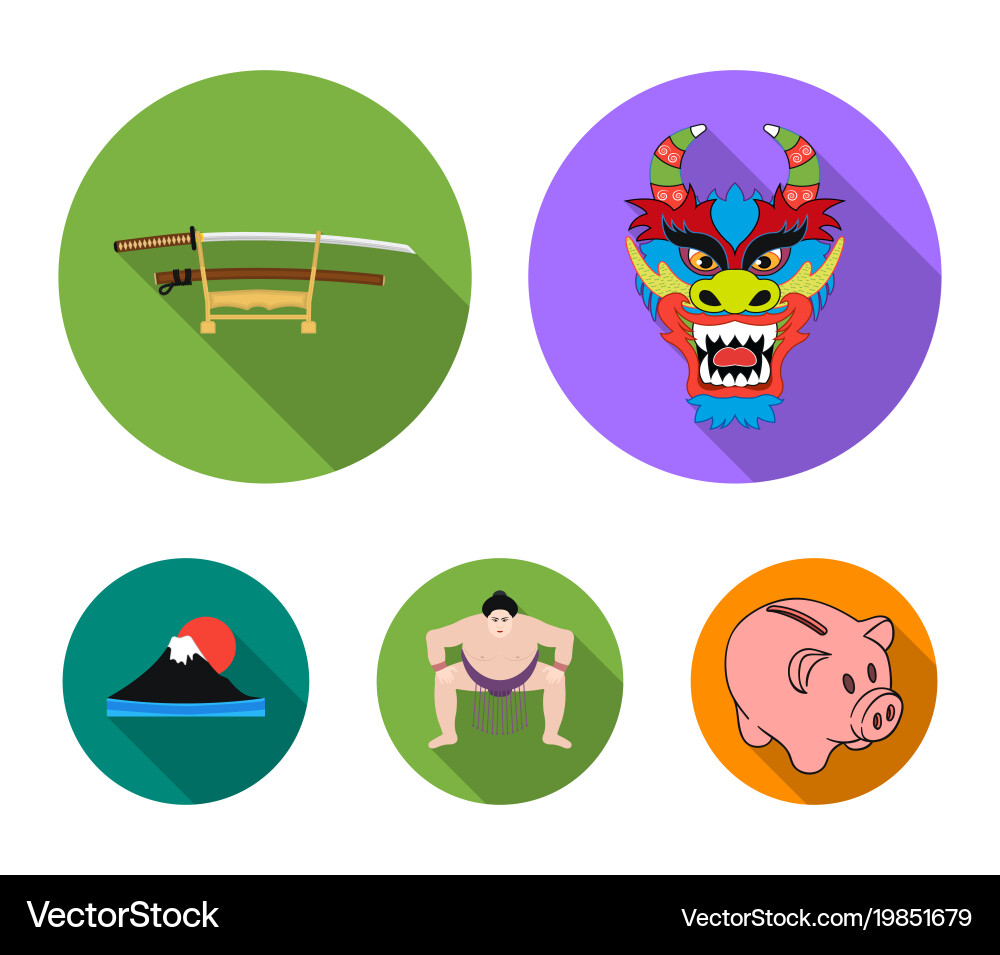 Dragon mask katano a man is a sumo player Vector Image