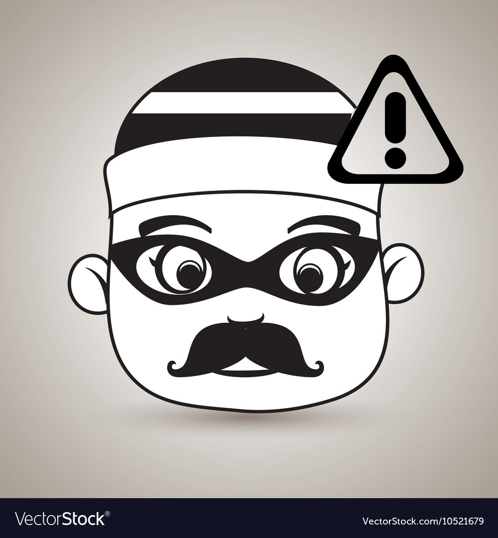 Hacker security warning Royalty Free Vector Image