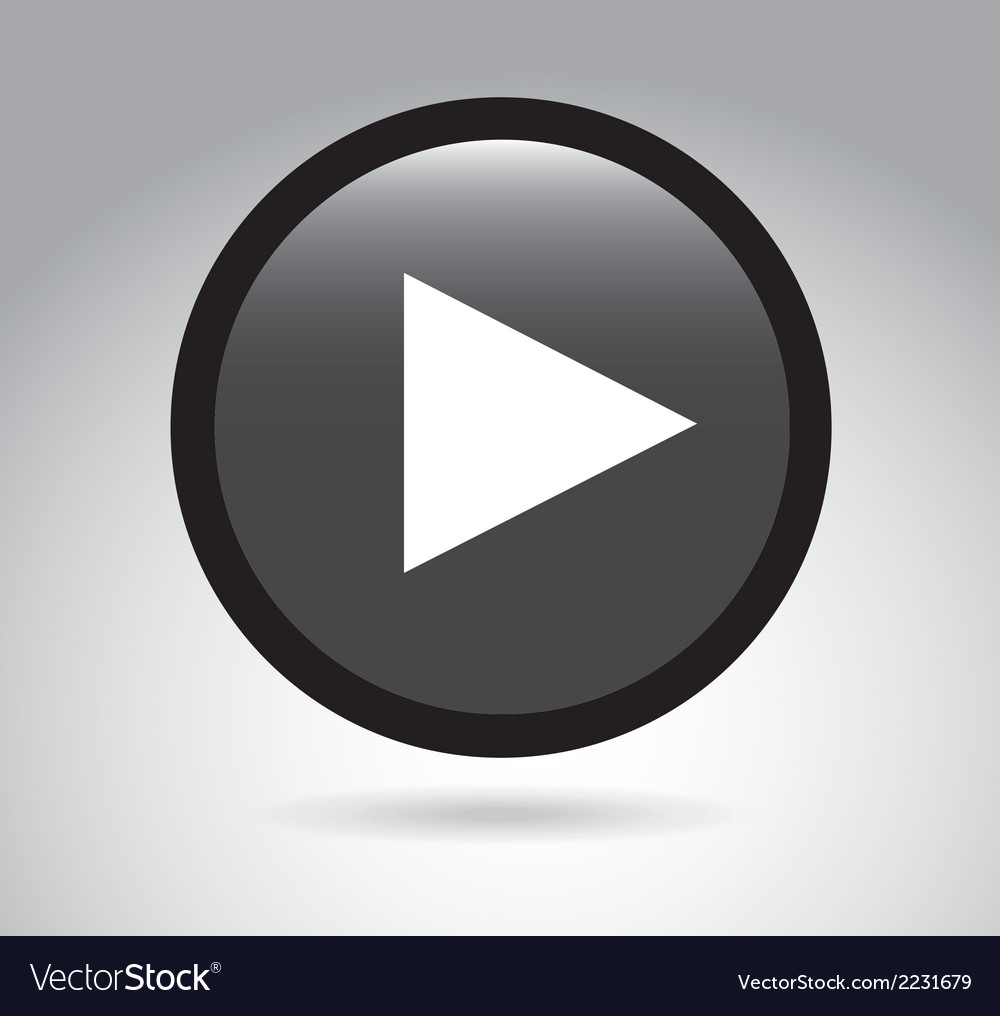 Play button over gray background Royalty Free Vector Image