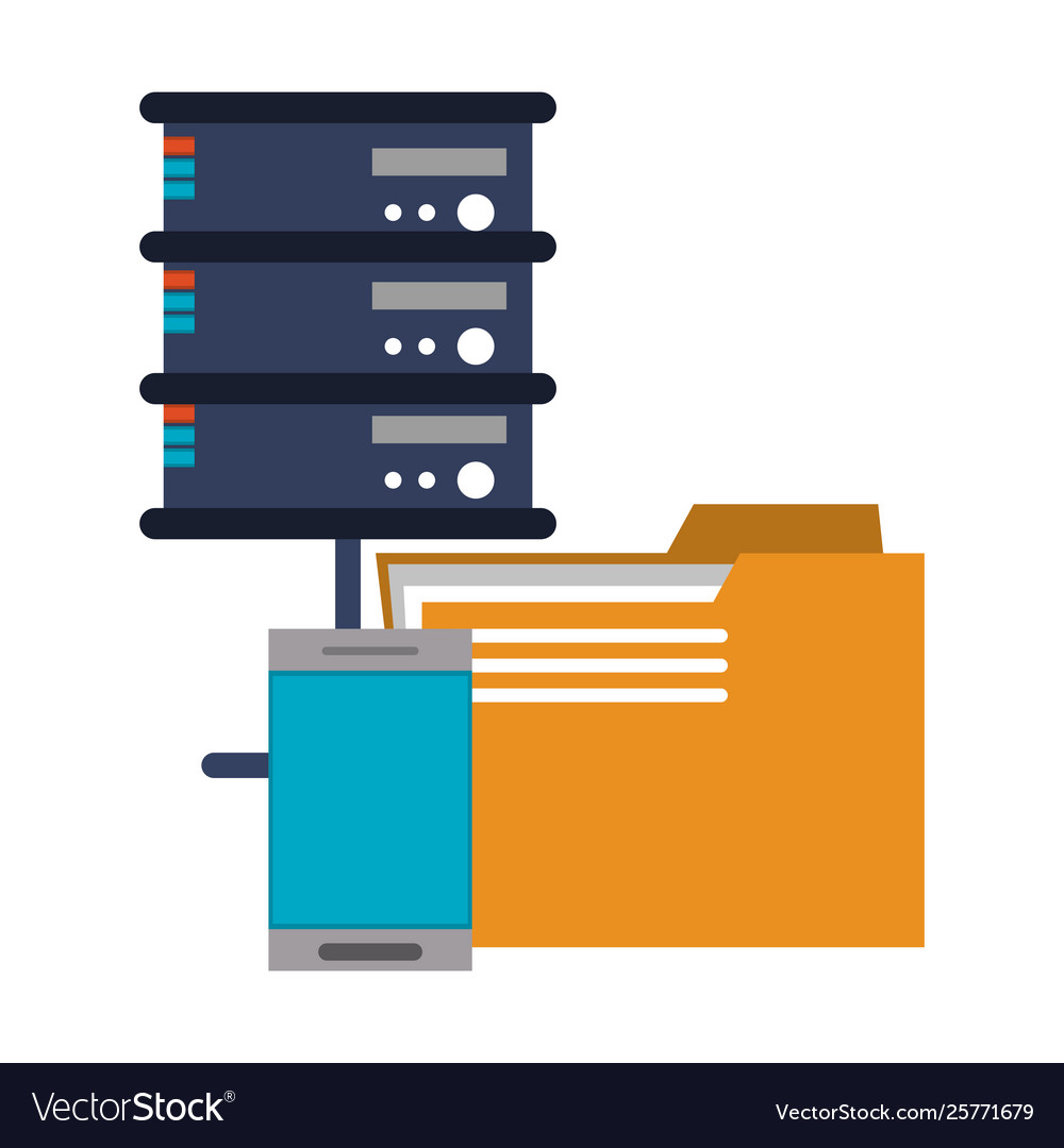 Servers and database technology symbols Royalty Free Vector