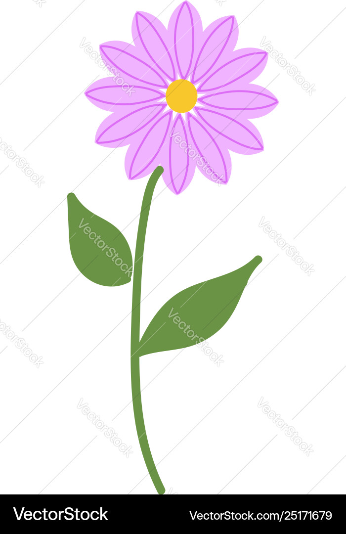 Simple purple flower Royalty Free Vector Image